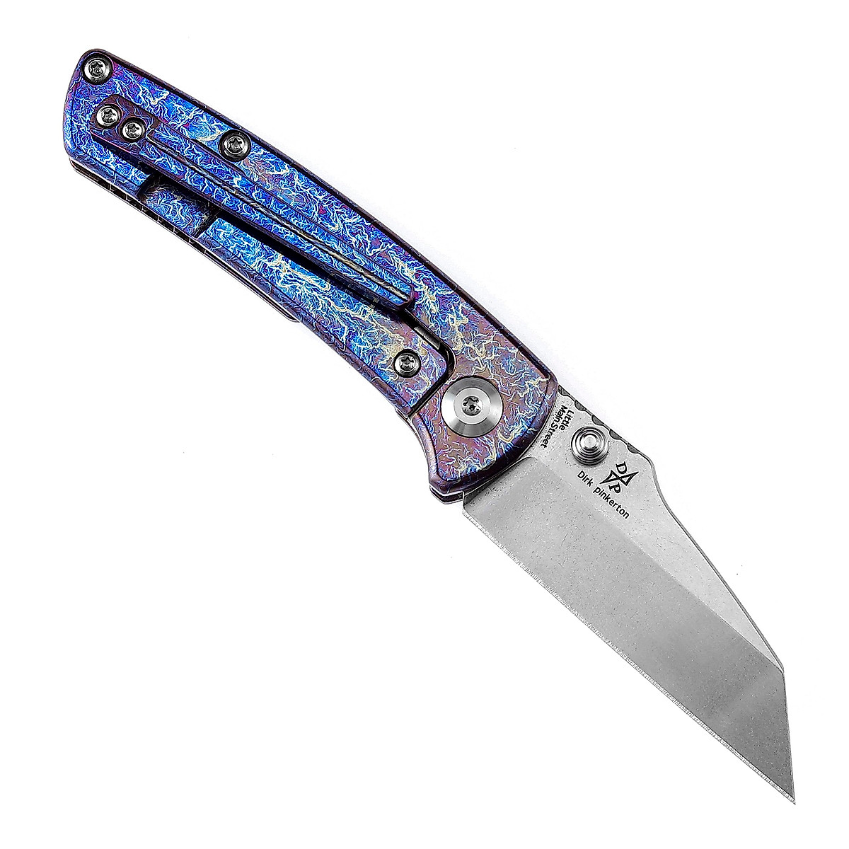 KANSEPT Mini Main Street Pocket Folding Knives EDC Pocket Knife 2.26'' S35VN Material Pocket Folding Knife with Lightning Strike Anodized Titanium Handle EDC Box Opener K2015A5