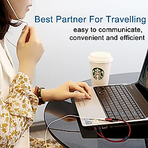 Headphone Splitter for Computer, Bezokable Headset Splitter Adapter for PC, Headphone Splitter 3.5mm Female to 2 Male Nylon Braided Audio Splitter for PC, Laptop, Desktop, Gaming Headset - Red