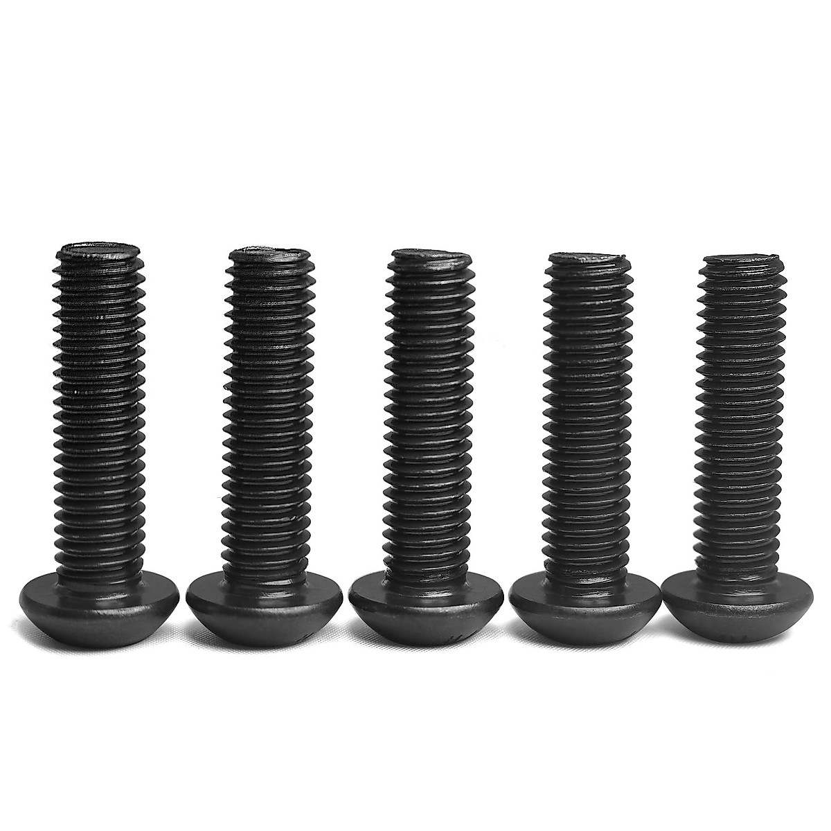 M8 x 75mm Button Head Socket Cap Screws Bolts, 10.9 Grade Alloy Steel, Black Oxide Finish, Metric Allen Hex Drive, Fully Threaded, 10PCS
