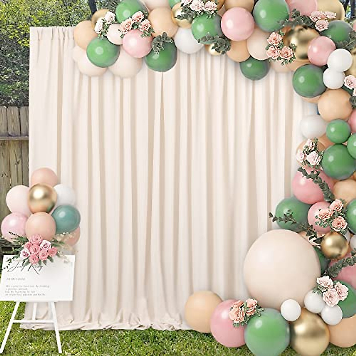 MoKoHouse 10ft x 8ft Champagne Backdrop Curtains for Parties Deep Champagne Backdrop Drape for Birthday Wedding 2 Panels 5ft x 8ft