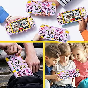 Uppuppy (2In1) Competible with Switch Lite Case Protector with Screen Protector for Girls Boys Purple Butterfly Cute Slim Fashion Esthetic Design Protective Case Cover Hard Shell