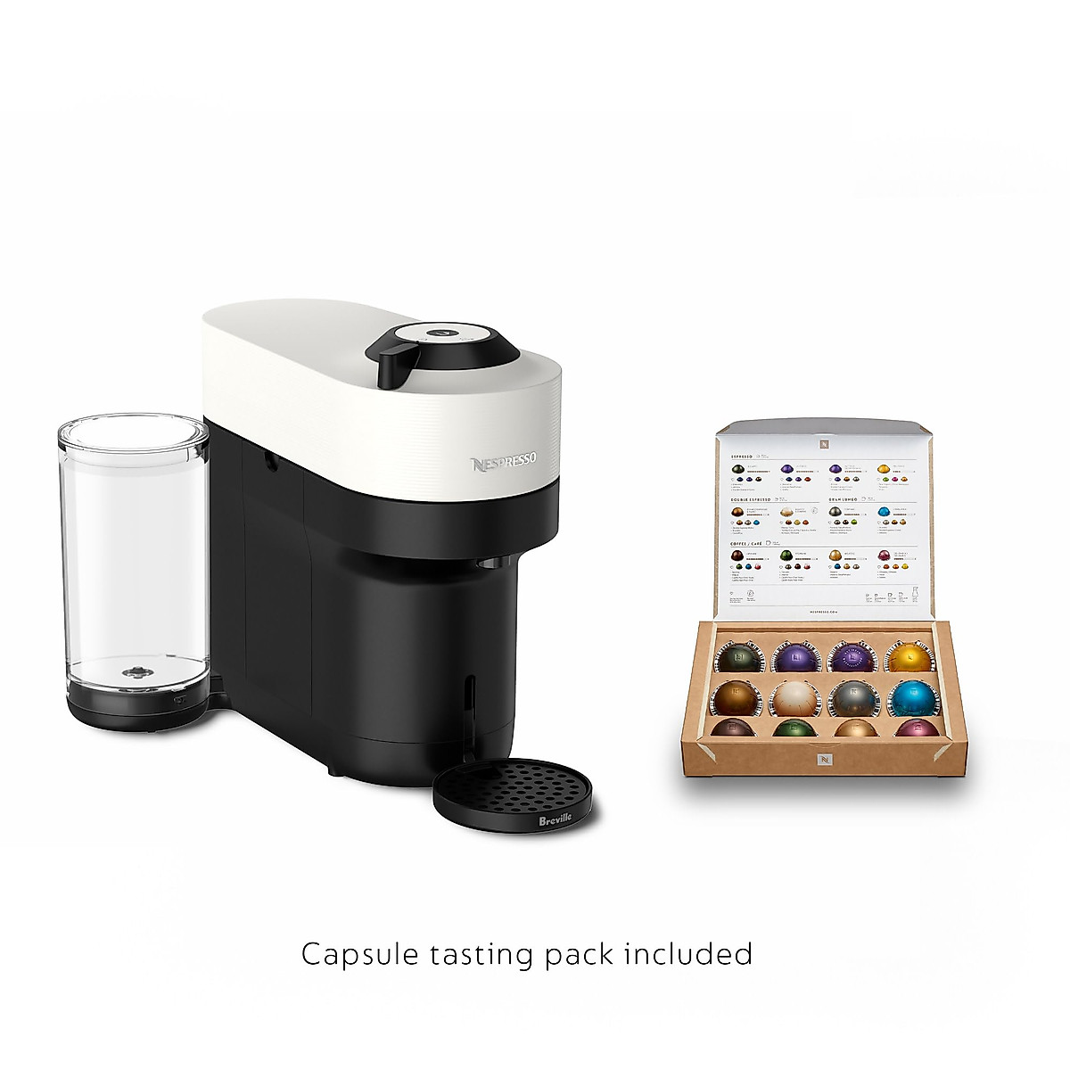 Nespresso Vertuo Pop+ Coffee and Espresso Maker by Breville with Milk Frother, Coconut White
