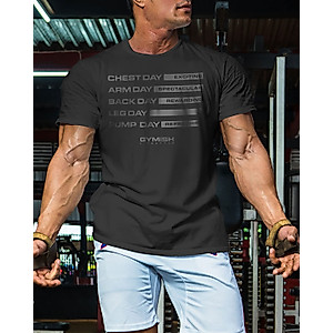 Gymdays Motivation Workout Shirts for Men, Gym Weightlifting Cool T-Shirts (LG, Black on Black)
