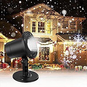 Christmas Projector Lights Outdoor, Koicaxy Highlight Led Storm Snowflake Lights Projector, Outdoor Snow Projector Waterproof Christmas Decorations Lighting for Xmas Home Party Wedding Garden Patio