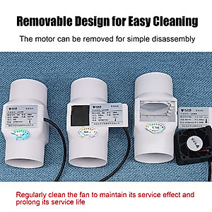 IINCOOY 3'' Kitchen Inline Duct Fan 12V Exhaust Mixed Flow Bath Extractor Ventilation Air Ventilator Bathroom Blower Hydroponic Duct Fan Variable