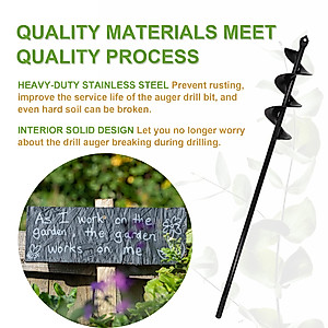 SORANGEUN Auger Drill Bit for Planting-1.6x16.5inch Plant Auger for Cordless Drill-Garden Tools for Bulbs Planting&Holes Digging - 3/8 Inch Hex Drive Drill