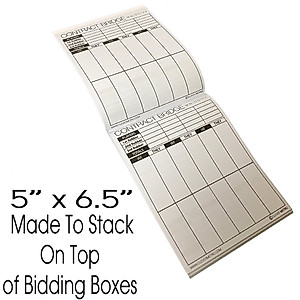 Jannersten Bid Buddy (Black) - Set of 4 Bridge Bidding Boxes with Cards + 200 Contract Bridge Score Sheets