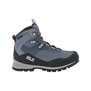 Jack Wolfskin Women's Wilderness Lite Texapore Mid Hiking Boots, Pebble Grey/Burgundy, 9.5