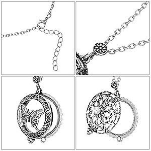 10 Pieces Magnifying Glass Long Necklace with Reading Magnifying Glass Pendant (Antique Silver)