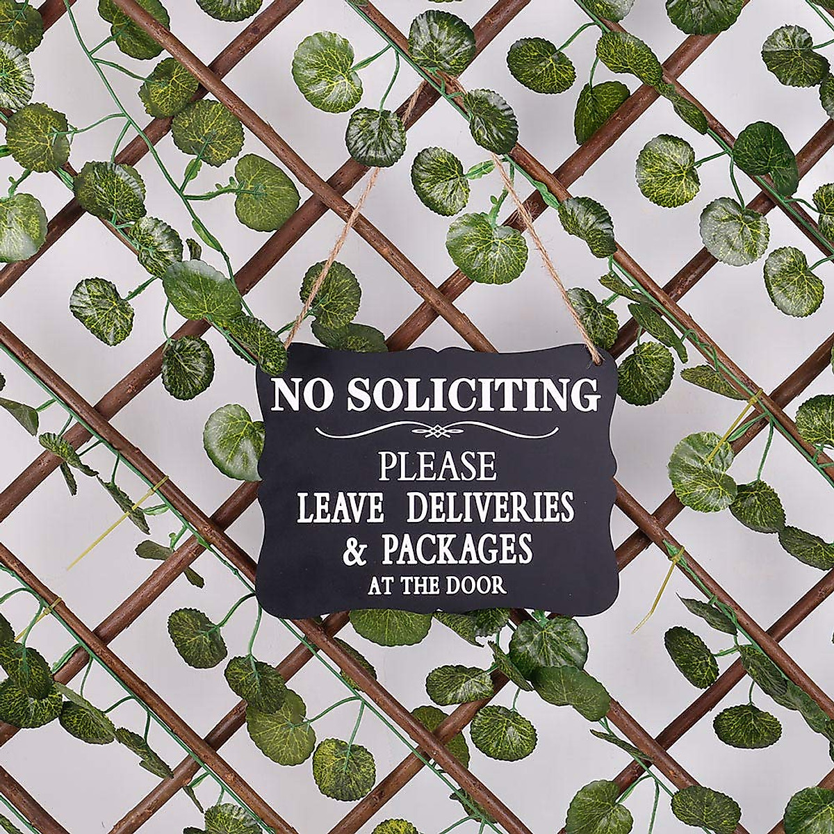 WaaHome Please Leave Deliveries and Packages At The Door Sign, No Soliciting Sign for House Home Door Business, 6''x8''