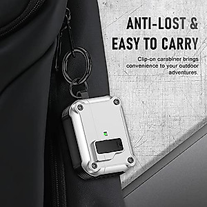 Youtec for Airpods Pro 2nd Generation Case Cover 2022 with Secure Lock Clip, Shockproof Hard Shell for Airpods Pro 2 Case with Keychain for Men Women Apple for Airpods Pro 2,White
