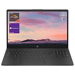 HP Essential Laptop, 15.6" HD Touchscreen, AMD Ryzen 7 7730U Processor, 16GB RAM, 512GB PCIe SSD, Webcam, HDMI, Type-C, Wi-Fi 6, Windows 11 Pro, Black