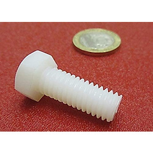 Natural Nylon Hex Head Bolts FT 3/8"-16 Thread x 1.00" Long 50 pcs