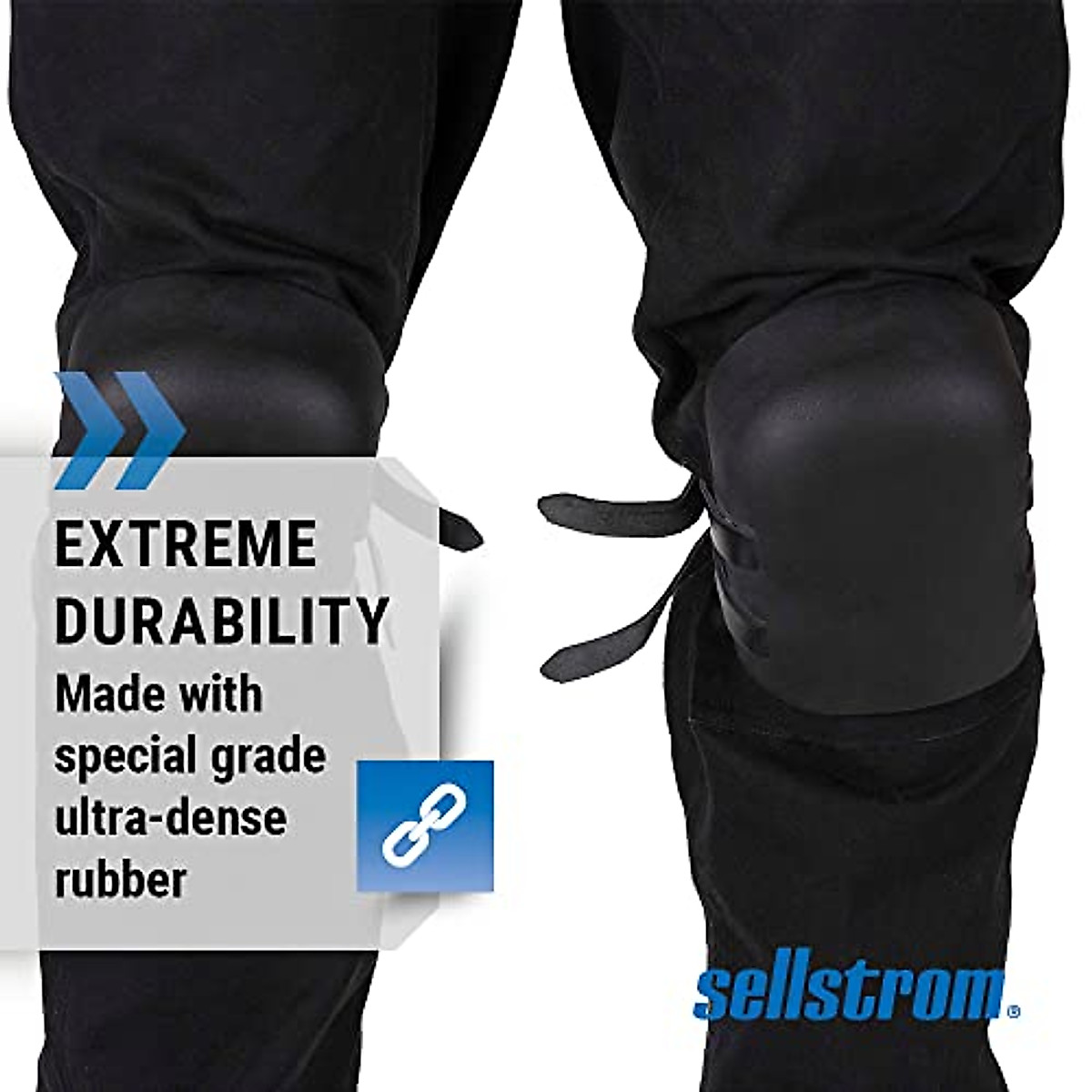 Sellstrom KneePro Roofers Protective Knee Pads with Heavy Duty Foam Padding - Black - Universal Adult Size - S96350