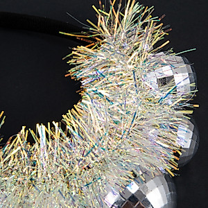 HYXITVCG Disco Ball Headband for Women Vintage Disco Headband for Women Disco Outfits Accessories