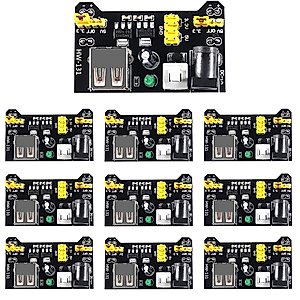 Aoicrie 10PCS 3.3V 5V Power Supply Module for MB102 102 Prototype Breadboard DC 6.5-12V or USB Power Supply Module