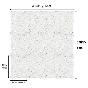 Flower Wall Panels Backdrop Décor: Blosmon White Artificial Floral Backdrop for Wedding Party Baby Bridal Shower, 12 Pcs Hanging 3D Fake Hydrangea Wall Decoration, Silk Faux Hydrangea Flower