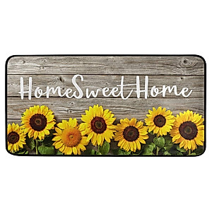 Sunflower Kitchen Rug Floor Mat Washable Home Sweet Home Kitchen Mats for Floor Non Slip Cushion Comfort Mat Farmhouse Sunflower Kitchen Decor Accessories 20x39 in