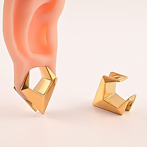 Atomhole Rhombus Saddle Ear Tunnels Plugs 316 Stainless Steel Ear Gauges Hypoallergenic Earrings for Ears Expander Stretcher Piercing Body Jewelry 2PCS 2g-1" (6mm-25mm)