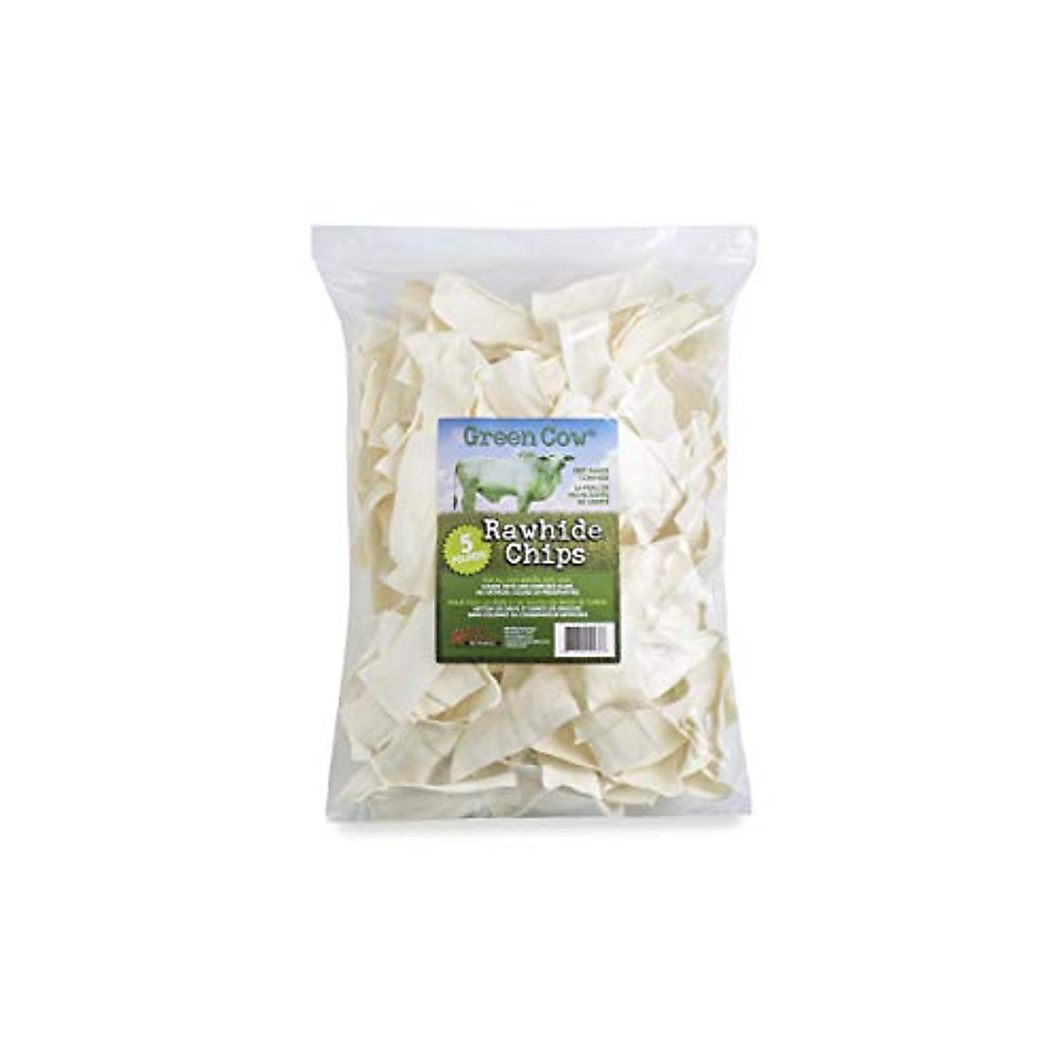 Green Cow Rawhide Dog Bones, Natural Chips, 5-Pound Bag