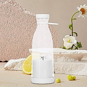 ＫＬＫＣＭＳ Electric Juicer Juice Mixer Office Kitchen Hiking Home Juicer Cup with Lids Personal Travel Blender for Outdoor Smoothies Shakes Watermelon, White
