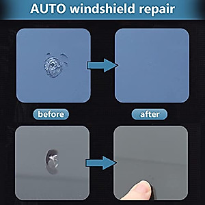 KMOOL Windshield Repair Kit, Glass Repair Kit, Automotive Glass Nano Fluid Glass Repair Kit Quick Fix for Chips & Cracks & Star-Shaped & Nicks & Half-Moon & Crescents - Car Windshield Repair kit