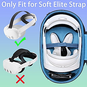 Aenllosi Hard Carrying Case Compatible with The Meta Quest 3S/Oculus Quest 3/Pro VR Headset,Touch Controller,Charging Dock & Other Accessories(Black inner Blue,Case Only)