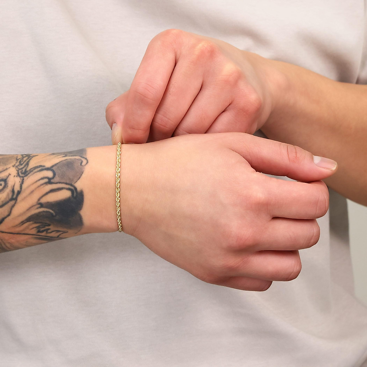 Nuragold 14k Yellow Gold 2mm Rope Chain Diamond Cut Bracelet or Anklet, Mens Womens Jewelry 7" 7.5" 8" 8.5" 9"