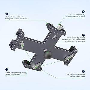 FANAUE Tablet Holder for Car with Ball Head, Lightweight Design, 360 Rotatable Ipad Mount - for Your Windshield, Dashboard, or Desk,Compatible with All 8"-12.9" Tablets (iPad Mini, iPad Pro 12.9)