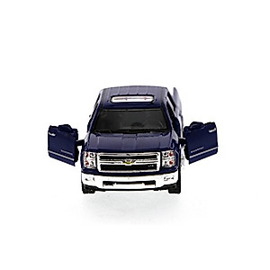 KiNSMART Chevy Silverado (2014) LTZ Crew Cab 4x4 1/46 Scale Diecast Metal Model - Blue