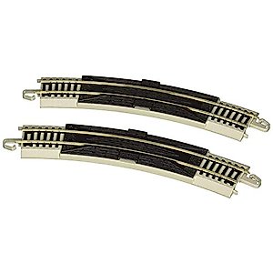 Bachmann Trains - Snap-Fit E-Z TRACK 18” RADIUS CURVED RERAILER (2/card) - NICKEL SILVER Rail With Gray Roadbed - HO Scale