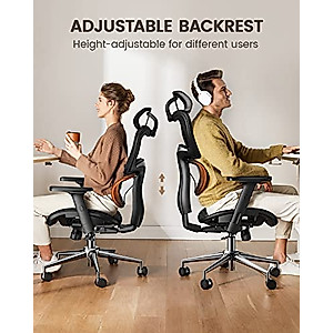 ErGear Office Chairs, Ergonomic Office Chair, Mesh Desk Chair with Adaptive Lumbar Support, High Back Computer Chair with Adjustable backrest Height and Headrest, Swivel Mesh Chair for Home Office