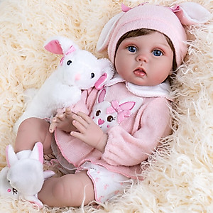 Aori Reborn Baby Dolls - Lifelike Girl Doll, Realistic Newborn Baby Doll with Feeding Toy, Gift Set for Kids 3+