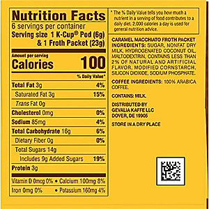 GEVALIA Caramel Macchiato Latte Coffee, K-CUP Pods, 5.98 oz, (18 Count,Pack - 3)