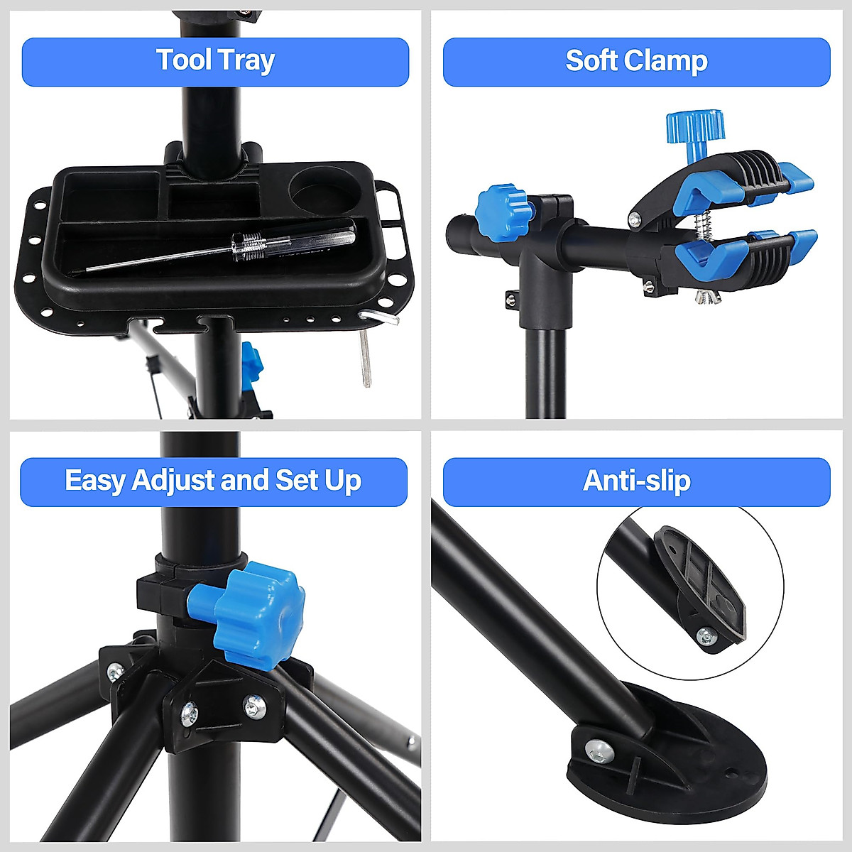 ZENY Adjustable Bike Repair Stand, Shop Home Bicycle Mechanic Maintenance Rack 66 lbs, Portable Quick Release Bicycle Maintenance Workstand