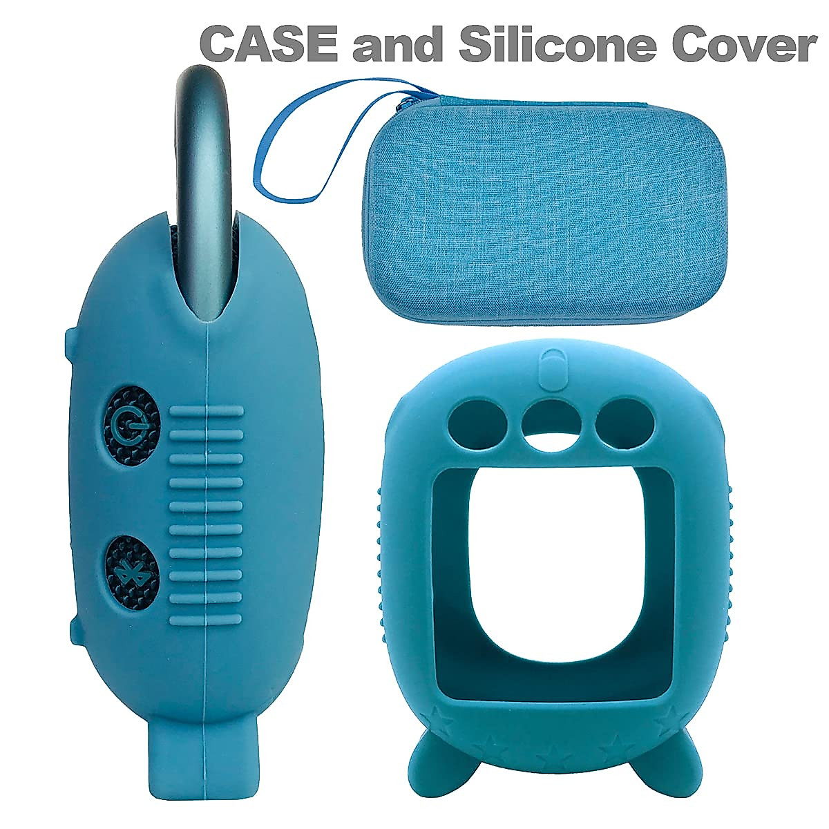 JCHPINE Silicone Cover & Hard Case for JBL Clip 4 Portable Bluetooth Speaker, Water Resistant Speaker Accessory, Shockproof, Dustproof, Blue