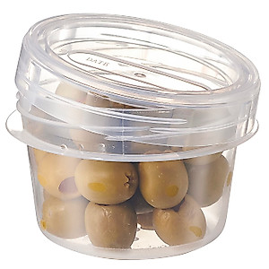 PLASTICPRO 12 Pack Twist Cap Food Storage Containers with Clear Screw on Lid- 4 oz Reusable Meal Prep Containers - Small Freezer Containers Microwave Safe Clear Plastic Food Storage