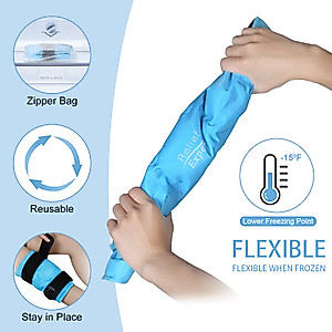 Relief Expert XL Knee Ice Pack Wrap Around Entire Knee After Replacement Surgery, Ice Pack for Knee Injuries Reusable Gel-Large