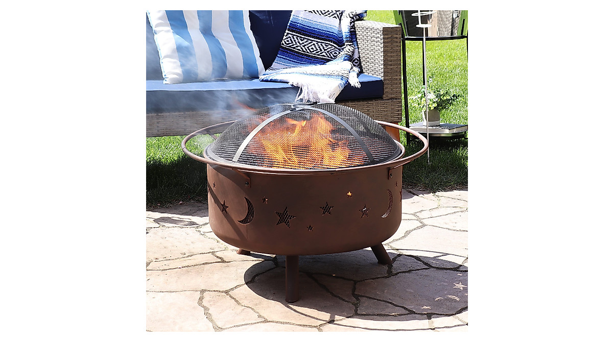 Sunnydaze 30-Inch Cosmic Fire Pit & Grill - Worry-Free Fun