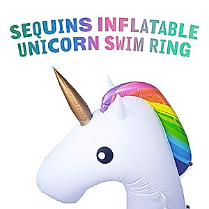 Boxgear Inflatable Float, Glitter Sequin Animal Pool Floats, Swimming Pool Ring, Pool Inflatables for Kids and Adults, Pool Toys Inflatable Unicorn Pool Float, 36 Inch Water Float (36 Inch)