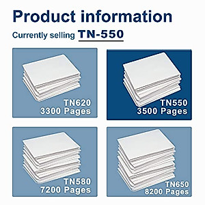 1 Pack TN-550 TN550 Black Toner Cartridge Replacement for Brother DCP-8060 8065DN 8080DN 8085DN HL-5240 5250DN/DNT 5270DN 5350DN/DNLT 5370DW/DWT 5380DN 5280DW Printer.