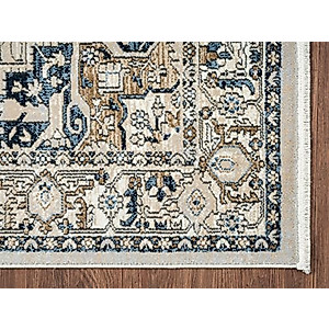Abani Savoy Collection Area Rug - Blue and Green Vintage Design -7'9"' x 10'2" - Easy to Clean - Durable for Kids and Pets - Non-Shedding - Medium Pile - Soft Feel - for Living Room, Bedroom & Office