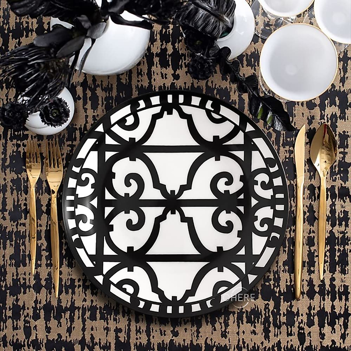 16-Piece Dinnerware Set, Round Dinner Plates , Dish set for 4,Scratch Resistant, Lead-Free, Microwave, Oven, and Dishwasher Safe