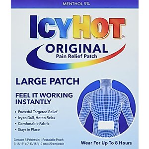 Icy Hot Original Medicated Pain Relief Patch, Large, 5 count