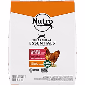 NUTRO WHOLESOME ESSENTIALS Adult Hairball Control Natural Dry Cat Food Farm-Raised Chicken & Brown Rice Recipe, 14 lb. Bag
