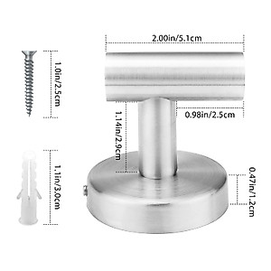 Ravinte Towel Hooks 2 Pack Brushed Nickel Bathroom Towel Hooks Wall Towel Hooks SUS 304 Stainless Steel Silver Coat Robe Clothes Hook Holder Towel Hooks for Bathroom Wall Mounted