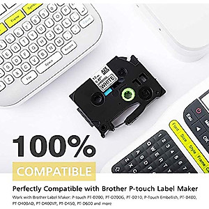 Replacement for Brother P-Touch Label Maker Tape TZe 12mm 0.47 Laminated Tape Compatible with Brother P Touch Label Maker PT-D210 D220 H110 PT-D400AD P710BT TZe-231 Pastel Tape Cassette 6 Pack