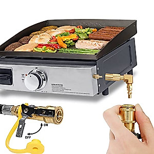 MCAMPAS 12FT RV Propane Quick Connect Hose with Propane Elbow Adapter for Blackstone 17"/22" Griddles