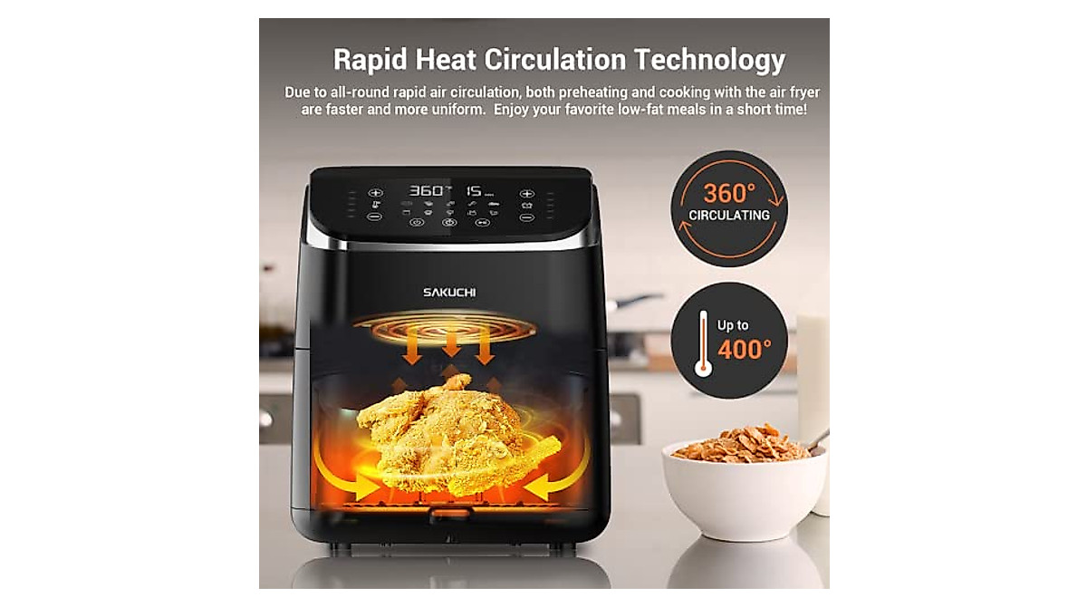Sakuchi 5.8Qt Air Fryer - 10-in-1 Digital Cooker