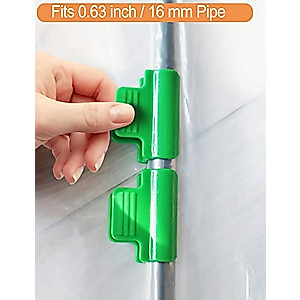 40 Pieces Greenhouse Clamps, Film Row Cover Netting Tunnel Hoop Clip, 0.63 inch Greenhouse Clips for Raised Bed Cover, Frame Shading Netting Greenhouse Accessories (40 Pieces 16mm) - by Giftape